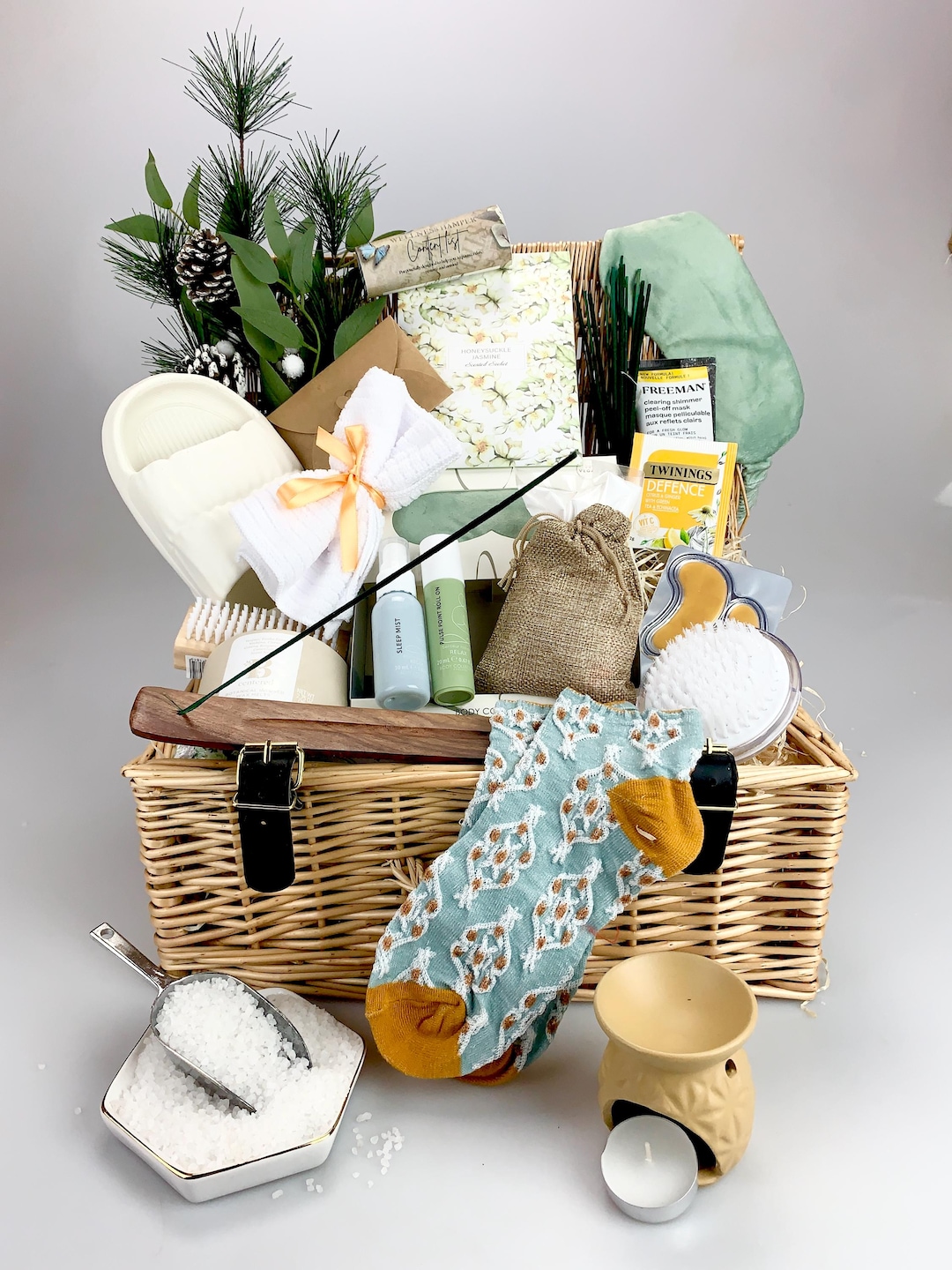 Wellness HAMPER Gift Box Pamper Spa Kit Get Well Unwind Relax Thinking ...