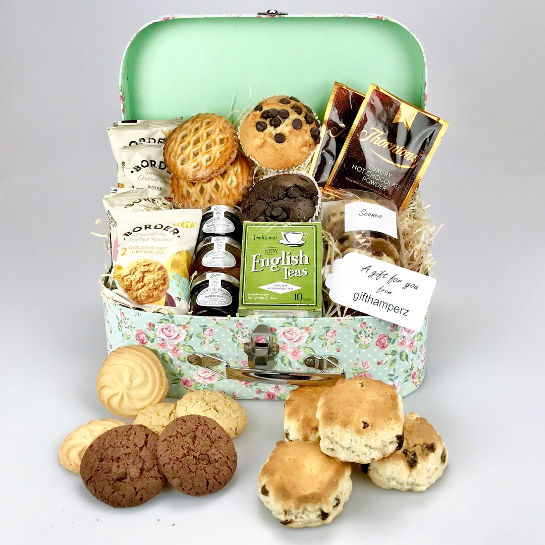 Large Afternoon Tea Box for 2 - 4 Persons, Scones, Pastries, Muffins ...