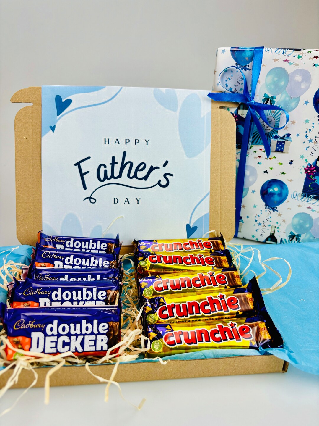 Father's Day Chocolate Hamper Gift Box Cadbury Crunchie & Double Decker ...