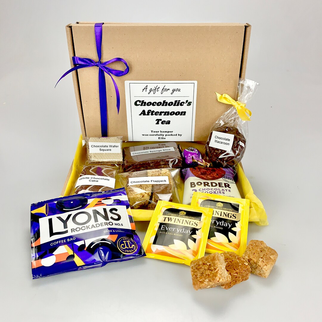 Chocolate Afternoon Tea Gift Box | Letterbox Hamper, Vegetarian Easter ...