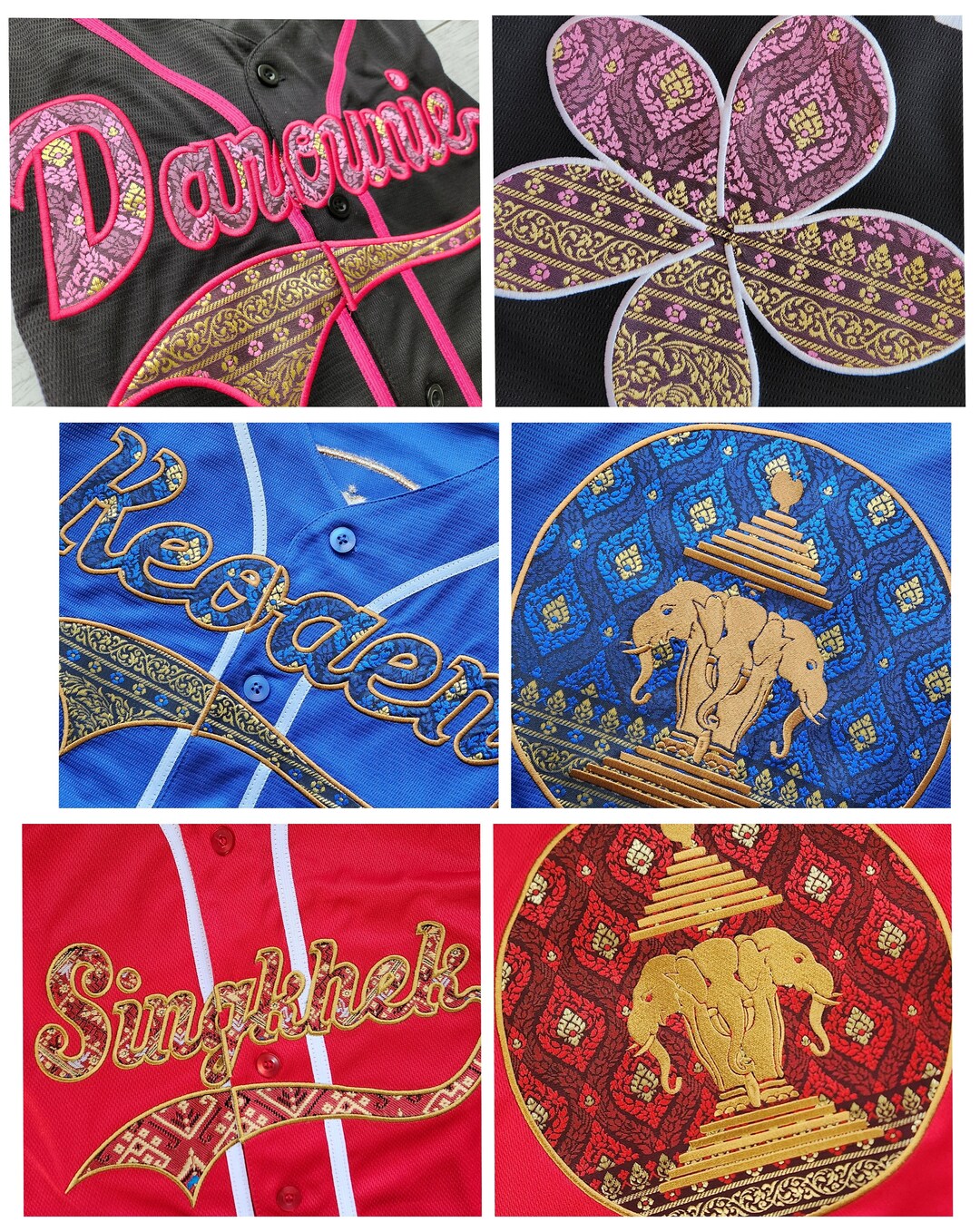 Custom Jersey Front and Back With Laos Batik Fabric - Etsy