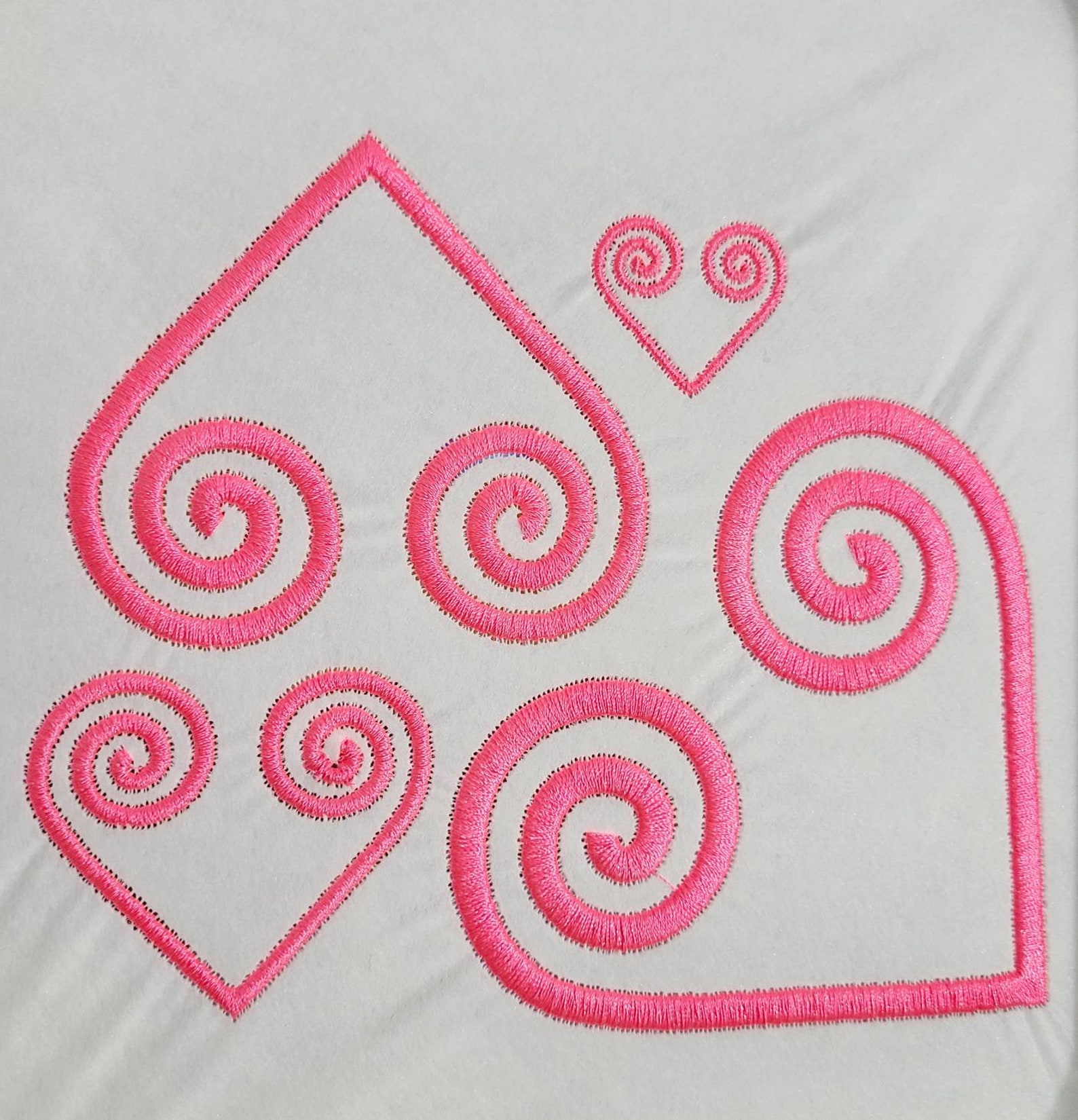 Hmong Machine Embroidery Motif Design Heart 4 Sizes - Etsy