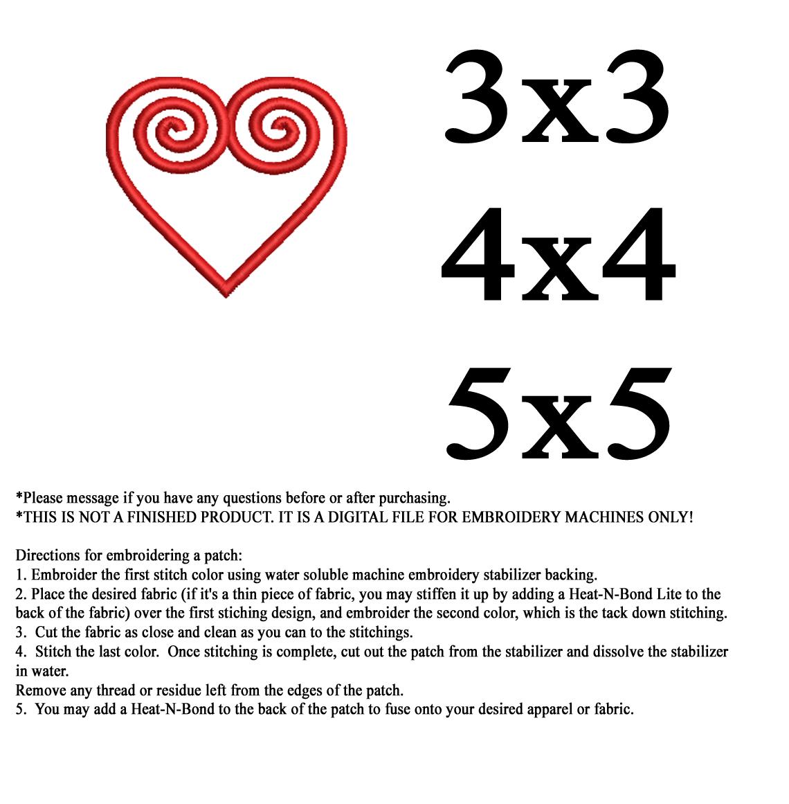 Hmong Heart Patch Machine Embroidery DIGITAL FILE ONLY - 3 Sizes - Etsy