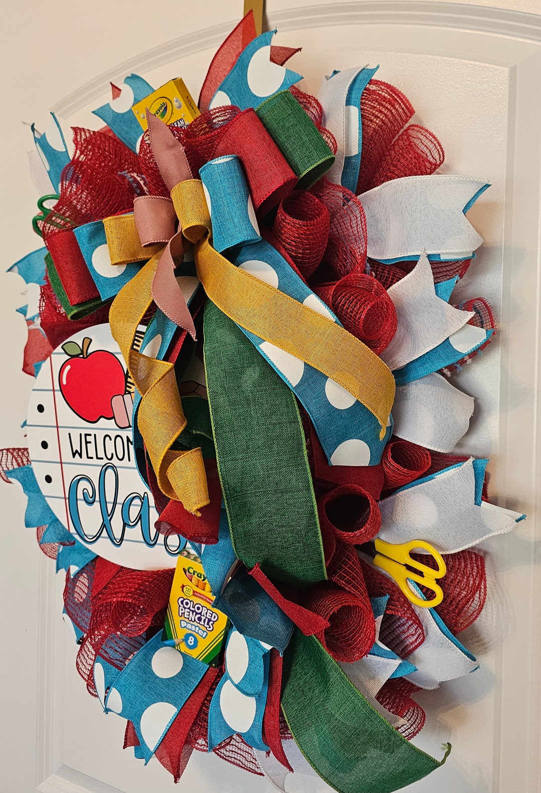 Welcome Class Wreath, Handmade Teacher Door Hanger, School Decor - Etsy