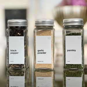 Modern Spice Labels Custom Spice Labels Water Resistant - Etsy