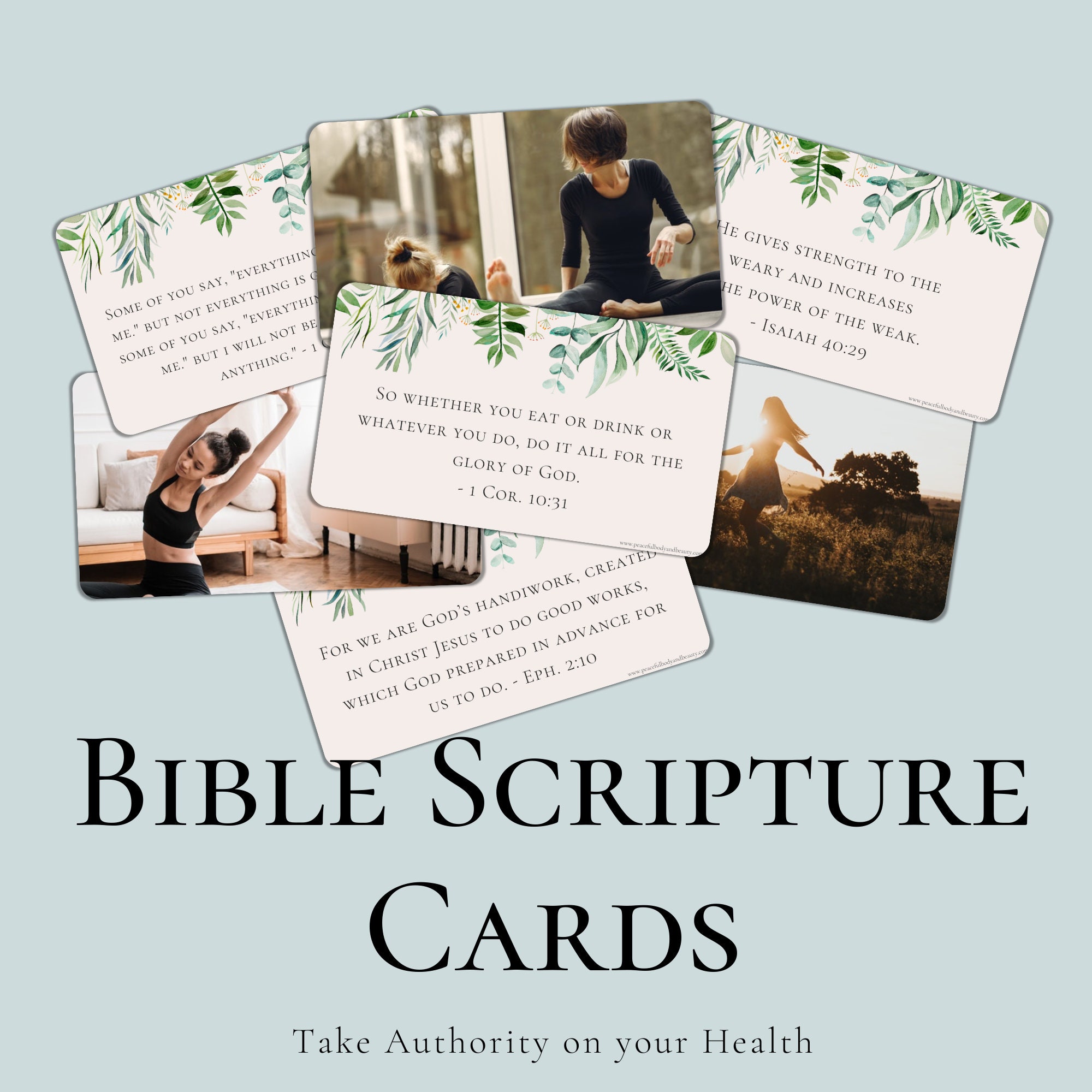 17 Bible Scripture Cards on Health & Wellness | Printable Scripture ...