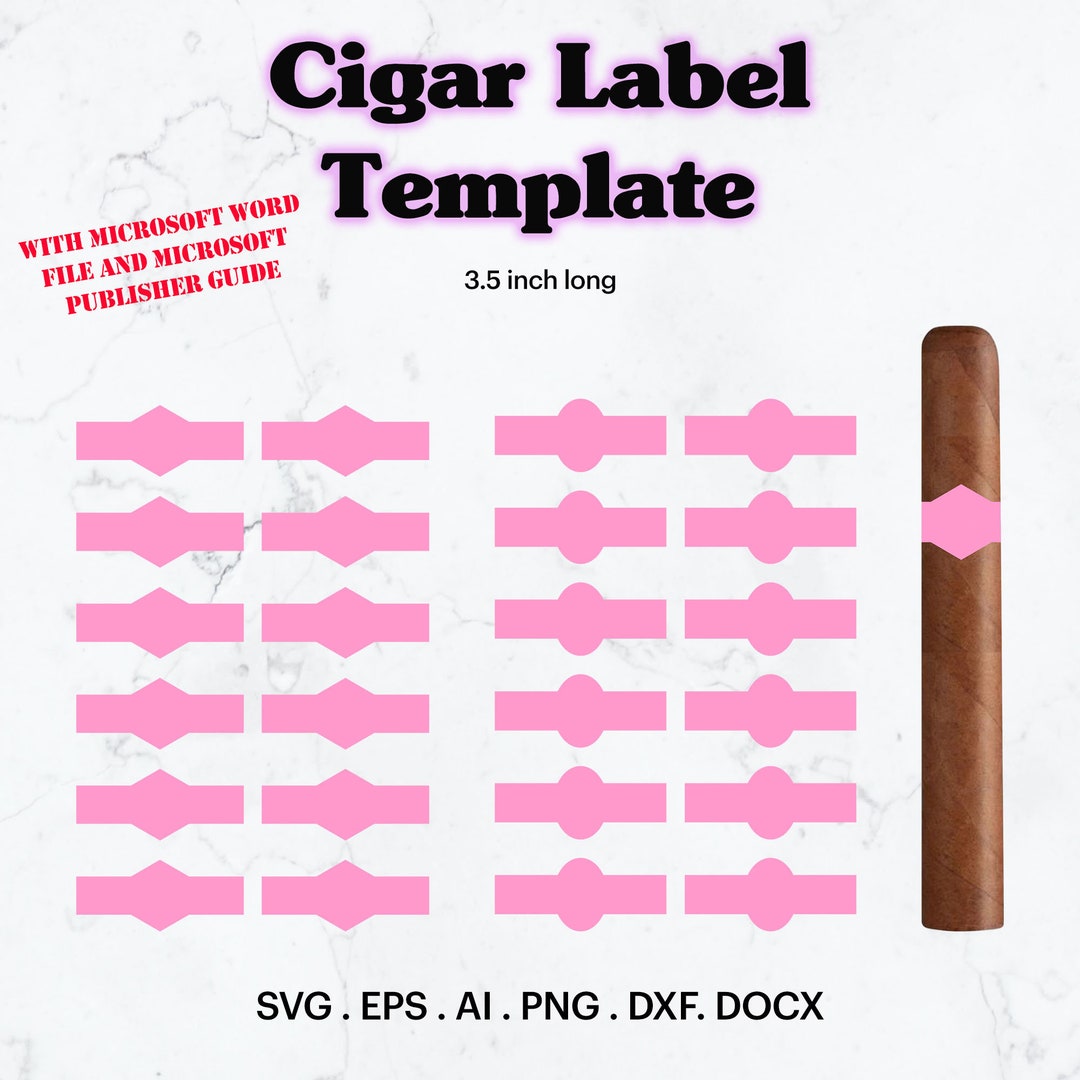 Cigar Blank Label Template SVG, Cigar Label 3.5" Long Blank Template ...