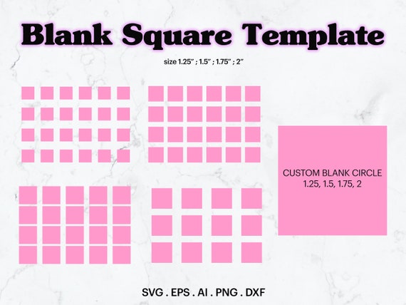 Blank Square Label Template SVG Blank Square Sizes | Etsy