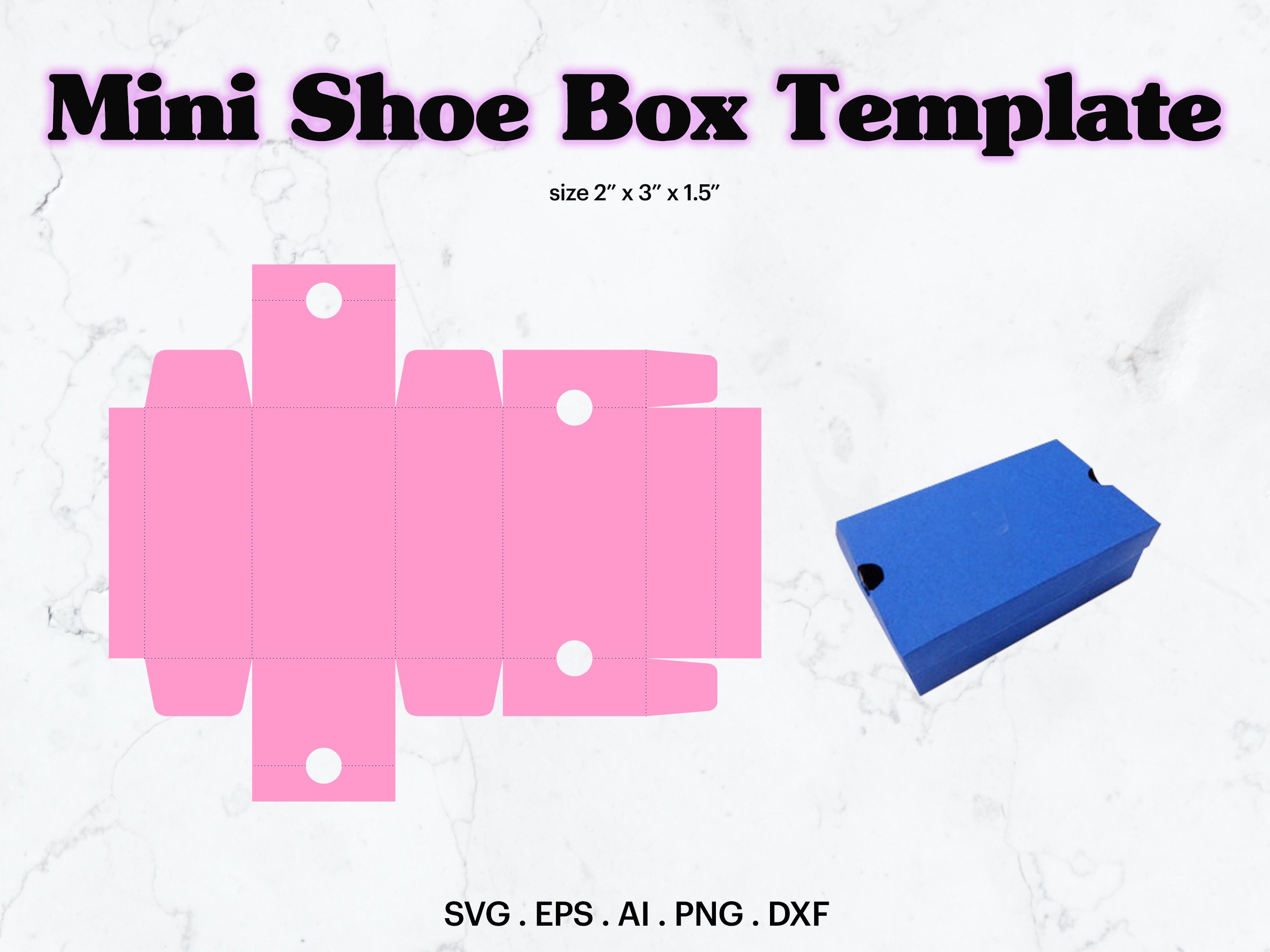 Mini Shoe Box Template SVG Mini Shoe Box Size 2 X | Etsy UK