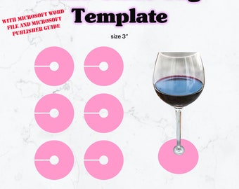 Wine Glass Tag Blank Template Party Favor Wine Glass Tag - Etsy