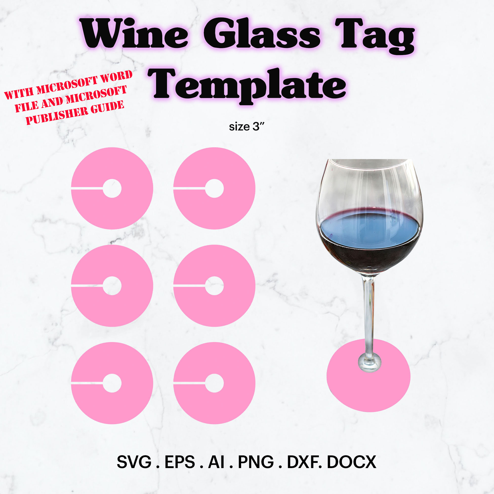 Wine Glass Tag Blank Template SVG Glass Tag Template. Blank - Etsy
