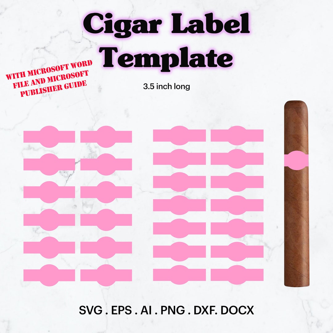 Cigar Blank Label Template SVG, Cigar Label 3.5" Long Blank Template ...
