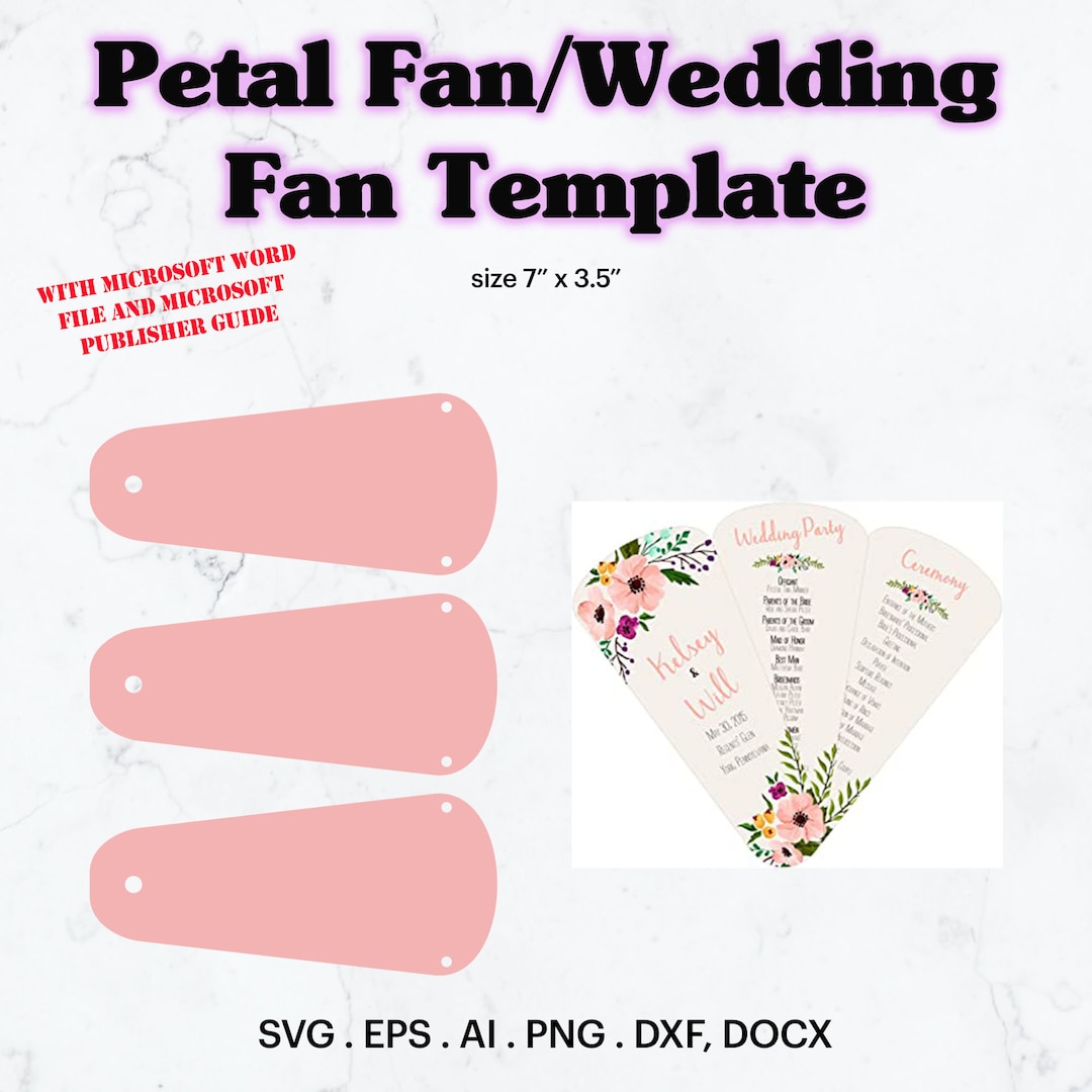 Petal Fan Blank Template SVG, Wedding Fan Template. Create Your Own Fan ...