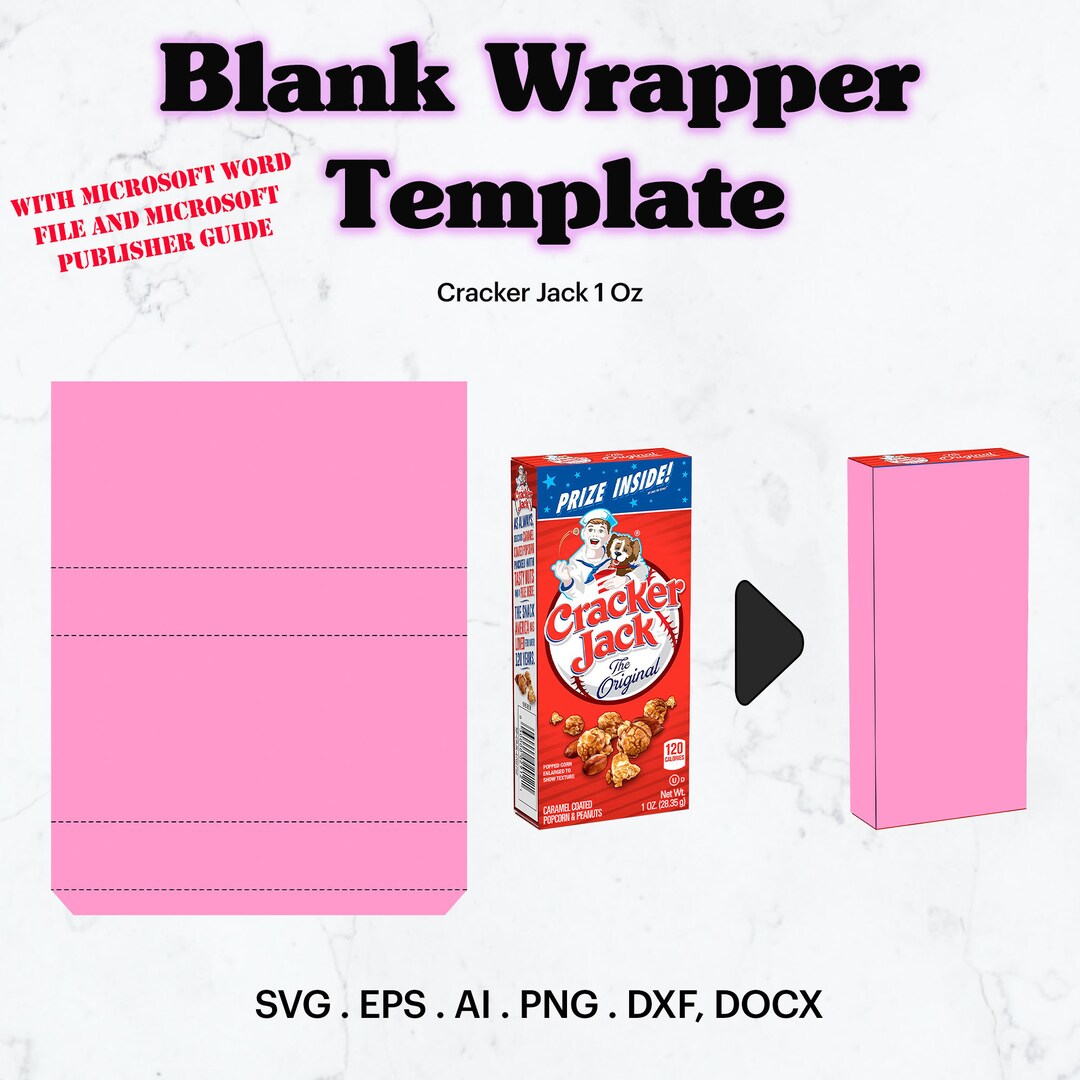 Cracker Box 1 Oz Blank Wrapper Template SVG, Popcorn and Peanuts Box 1 ...