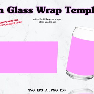 Beer Can Glass Template SVG 16 Oz Libbey Glass Full Wrap - Etsy