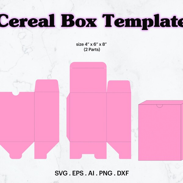 Cereal Box Template - Etsy