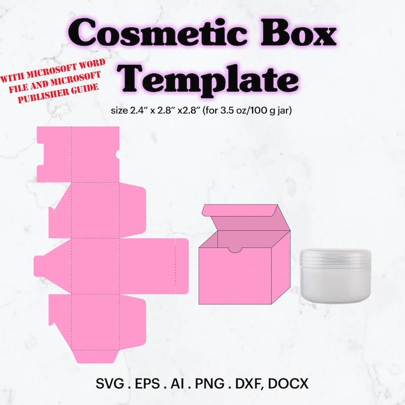 Cosmetics Box Template - Etsy