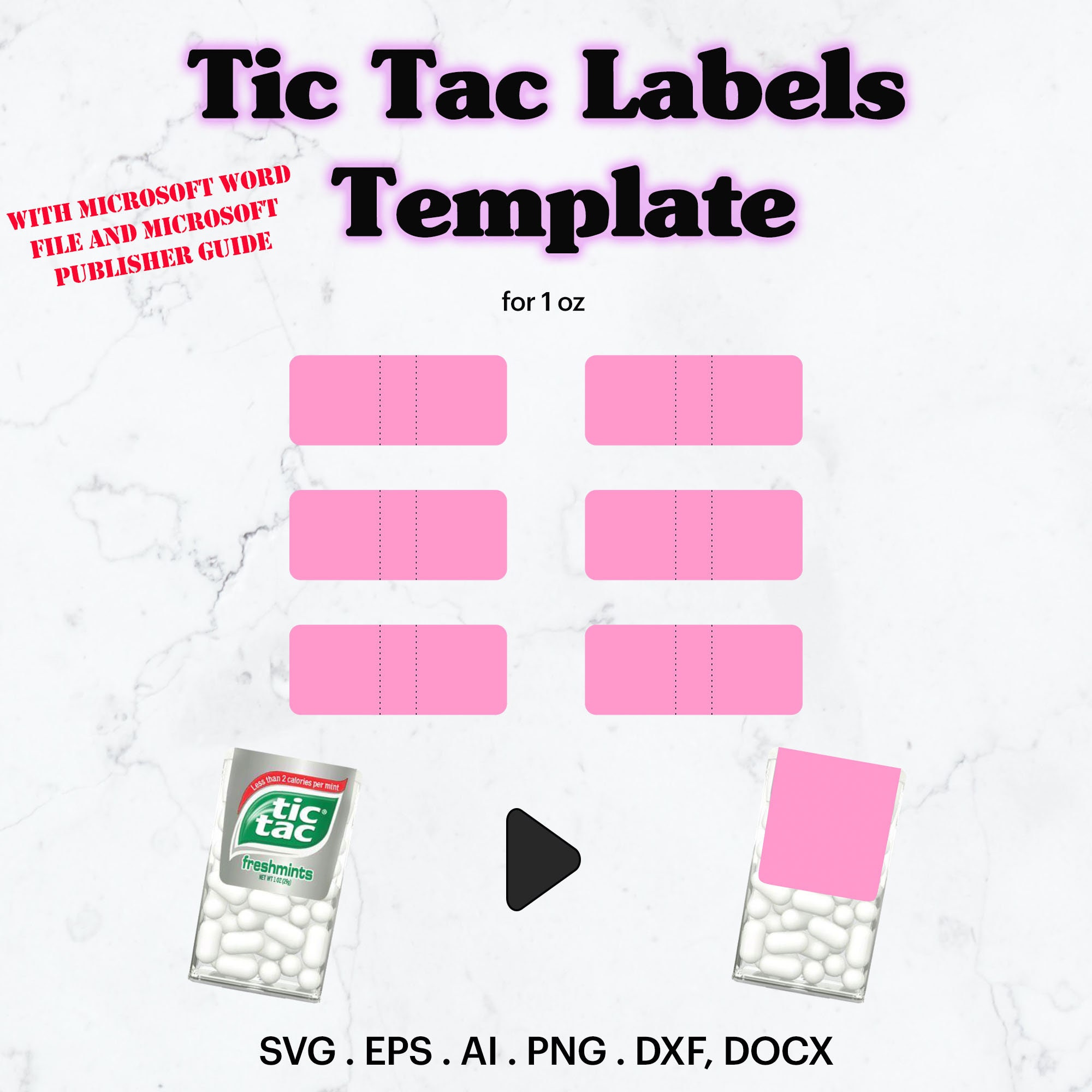 Mint Candy 1 Oz Blank Label Template SVG, No Sugar Candy 1 Oz Candy ...