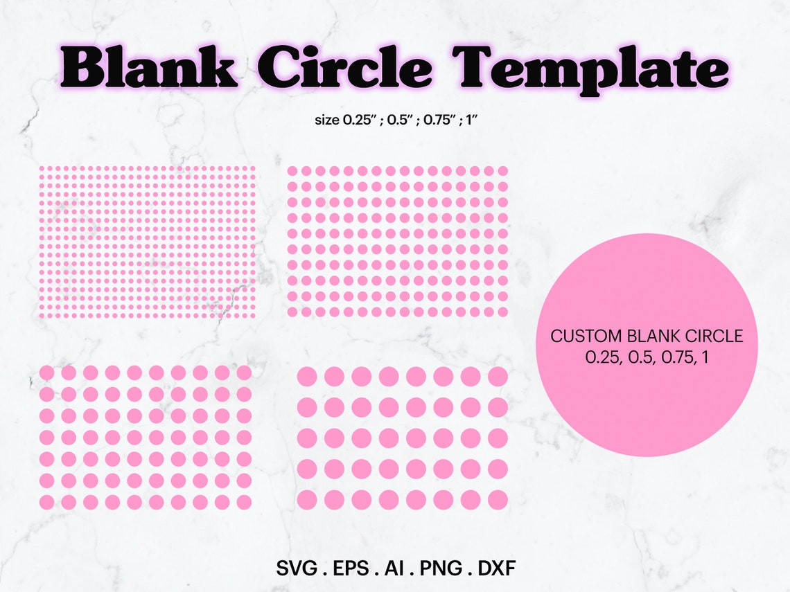 Blank Circle Label Template SVG Blank Circle Sizes - Etsy
