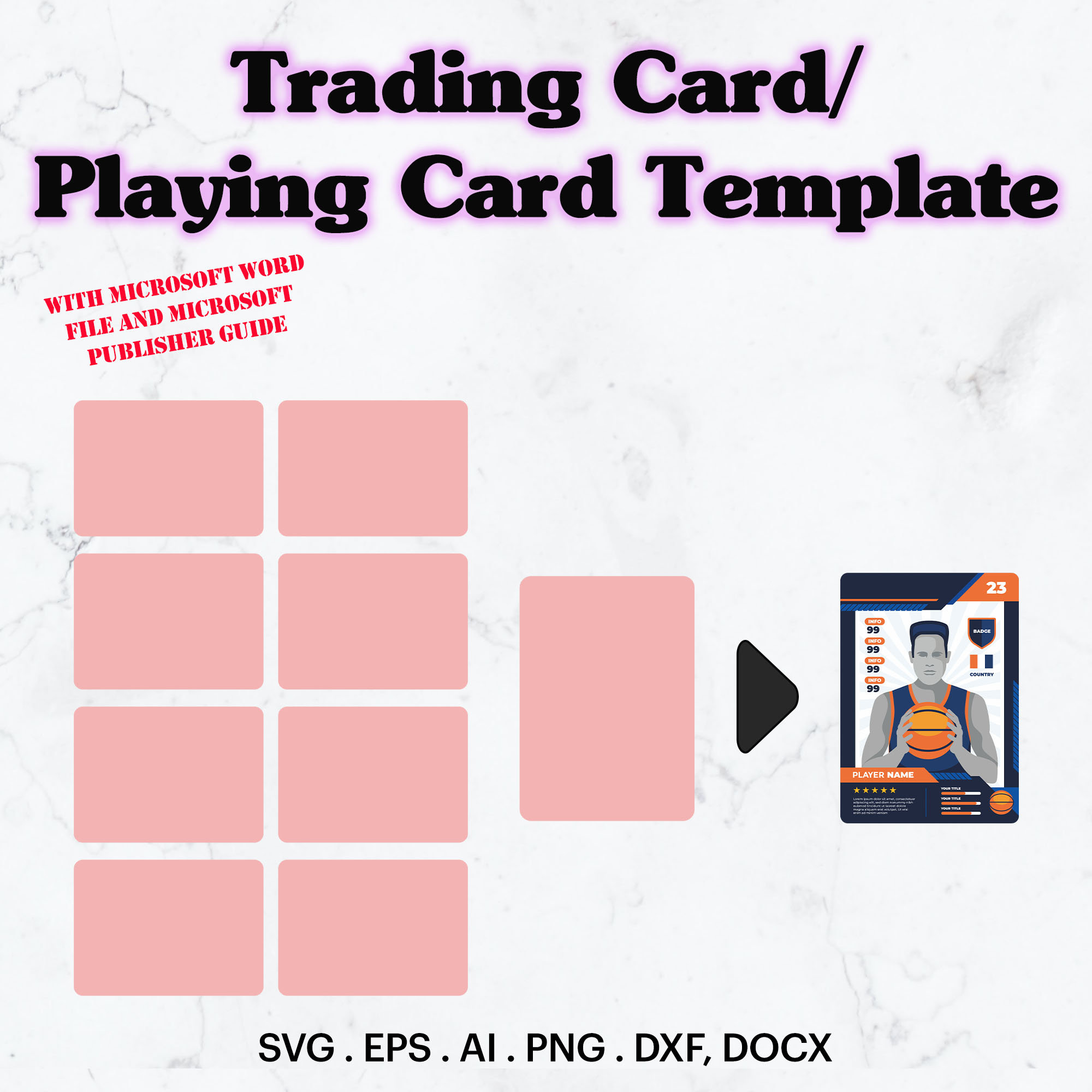 Trading Card / Playing Card Template SVG, Custom Playing Card Template ...