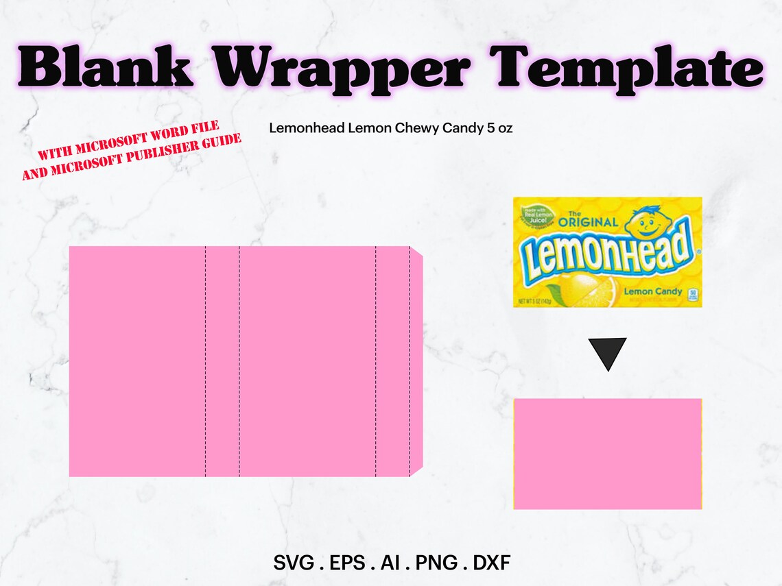 Movie Theater Candy 5 Oz Blank Wrapper Template SVG Wrapper - Etsy