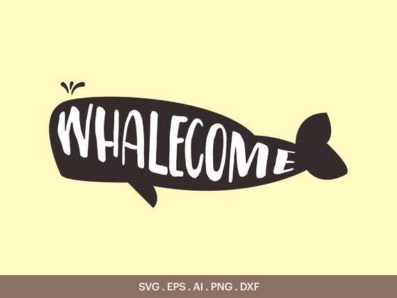 Whalecome SVG Home Mat Design Svg Whale T-shirt Design Svg - Etsy
