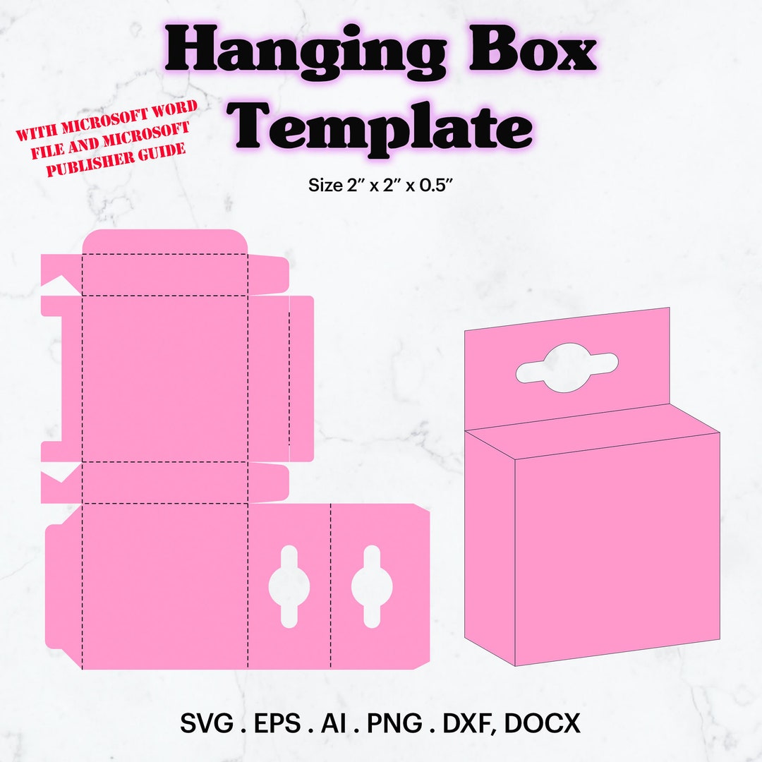 Hanging Box Template SVG, Hanging Box Size 2" X 2" X 0.5" Template ...