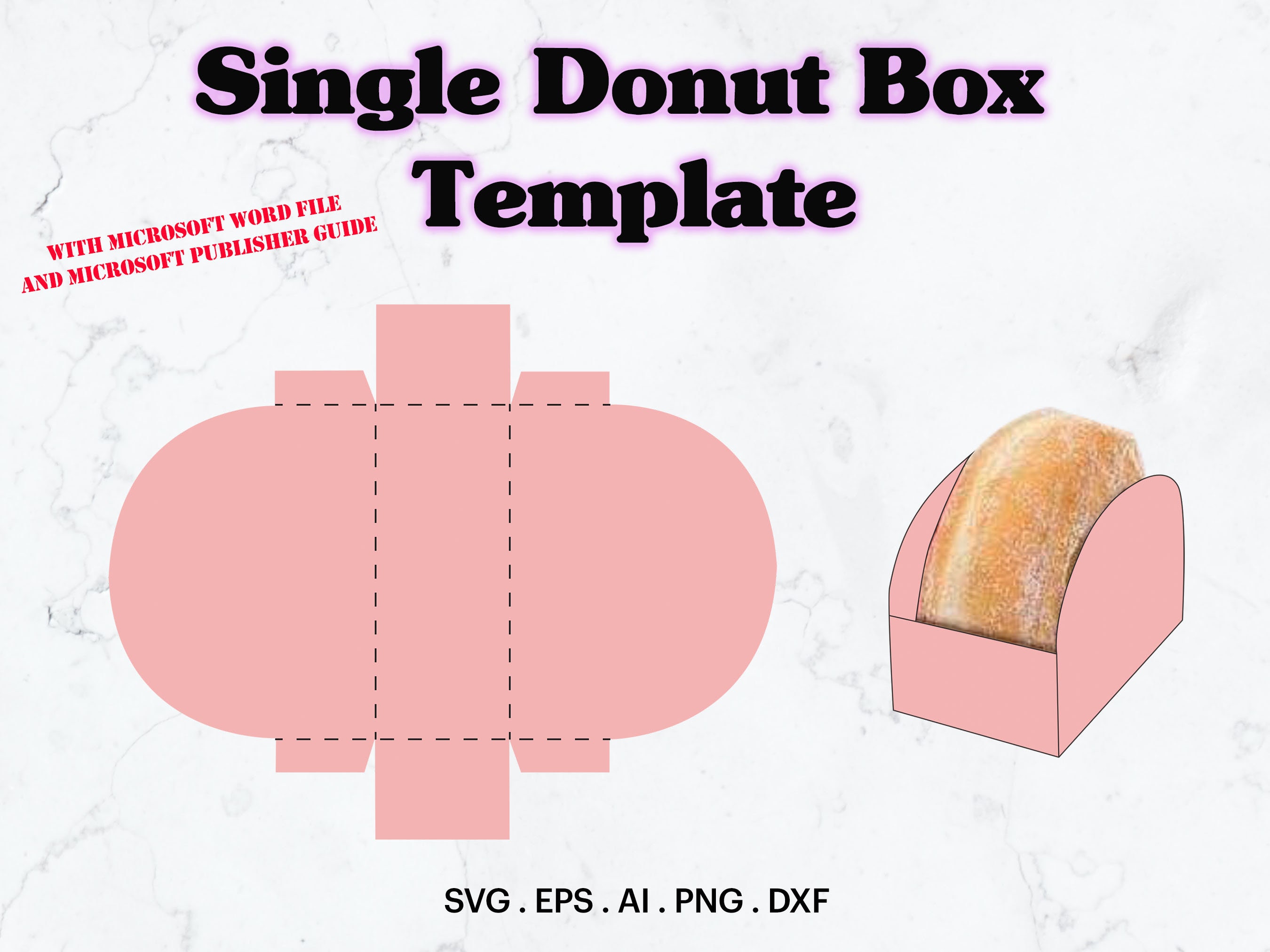 Single Donut Box Template SVG Donut Box Template Design - Etsy UK