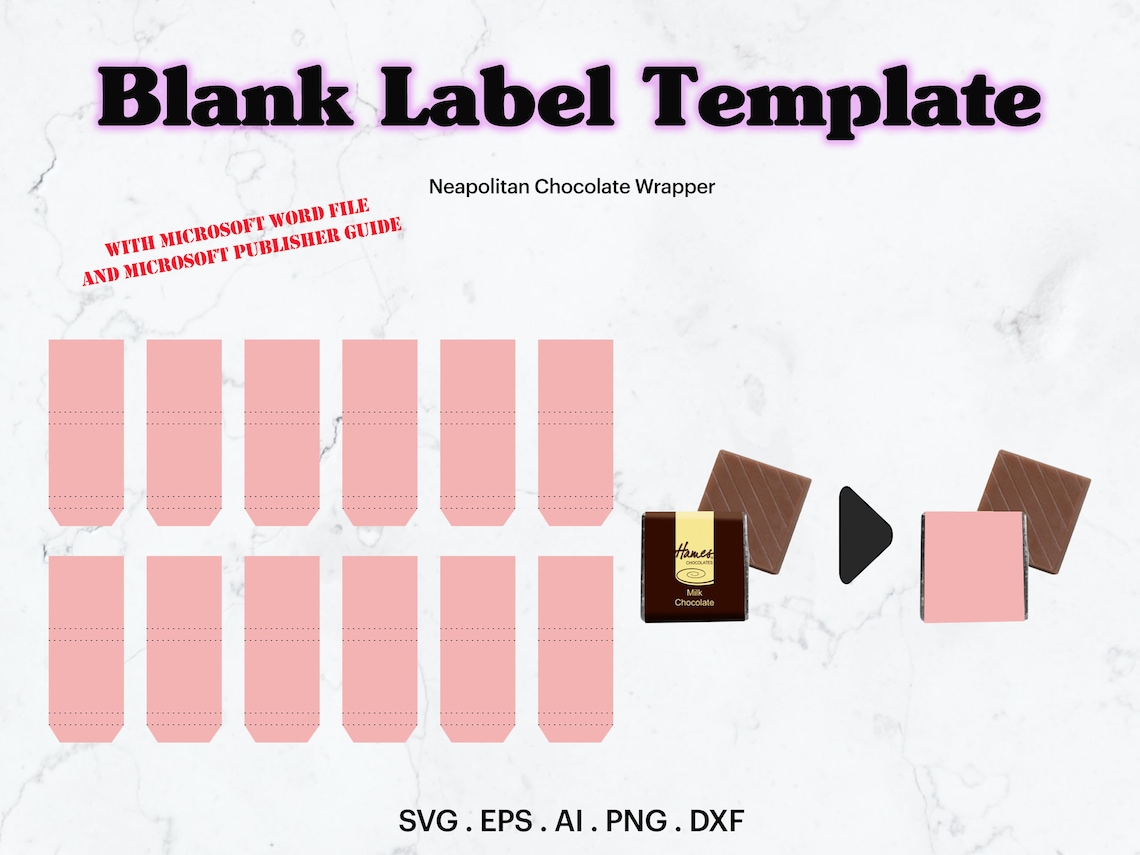 Neapolitan Chocolate Wrapper Template SVG Custom Chocolate - Etsy