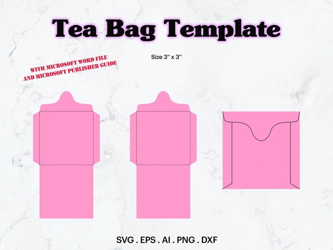 Fancy Tea Bag Envelope Template SVG, Fancy Tea Bag Envelope 3" X 3 ...