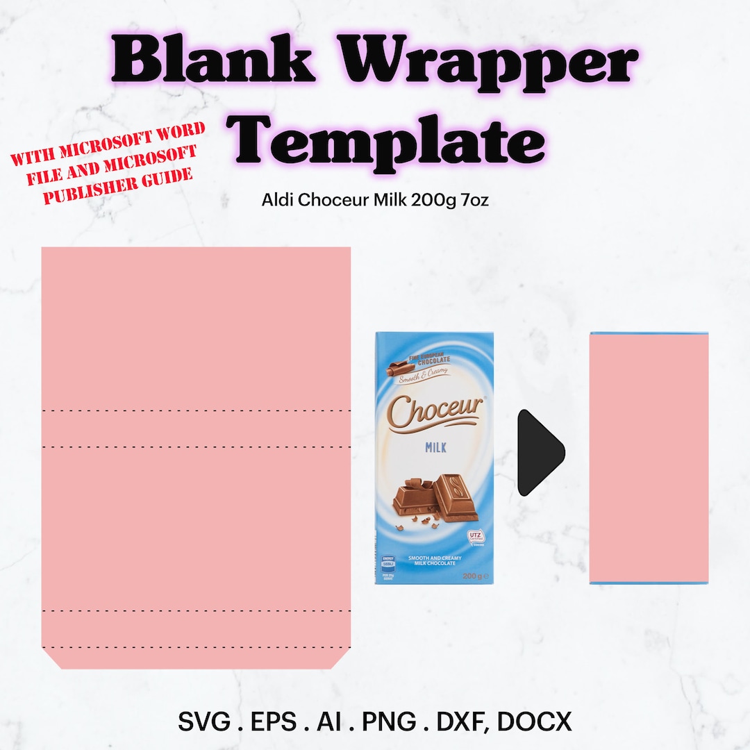 Chocolate Bar 7oz/ 200g Blank Label Template SVG, Chocolate Candy Bar ...