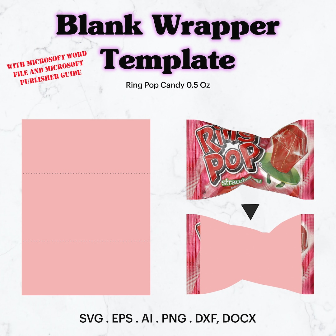 Ring Pop Candy 0.5 Oz Blank Wrapper Template SVG, Wrapper Svg, Ring Pop ...