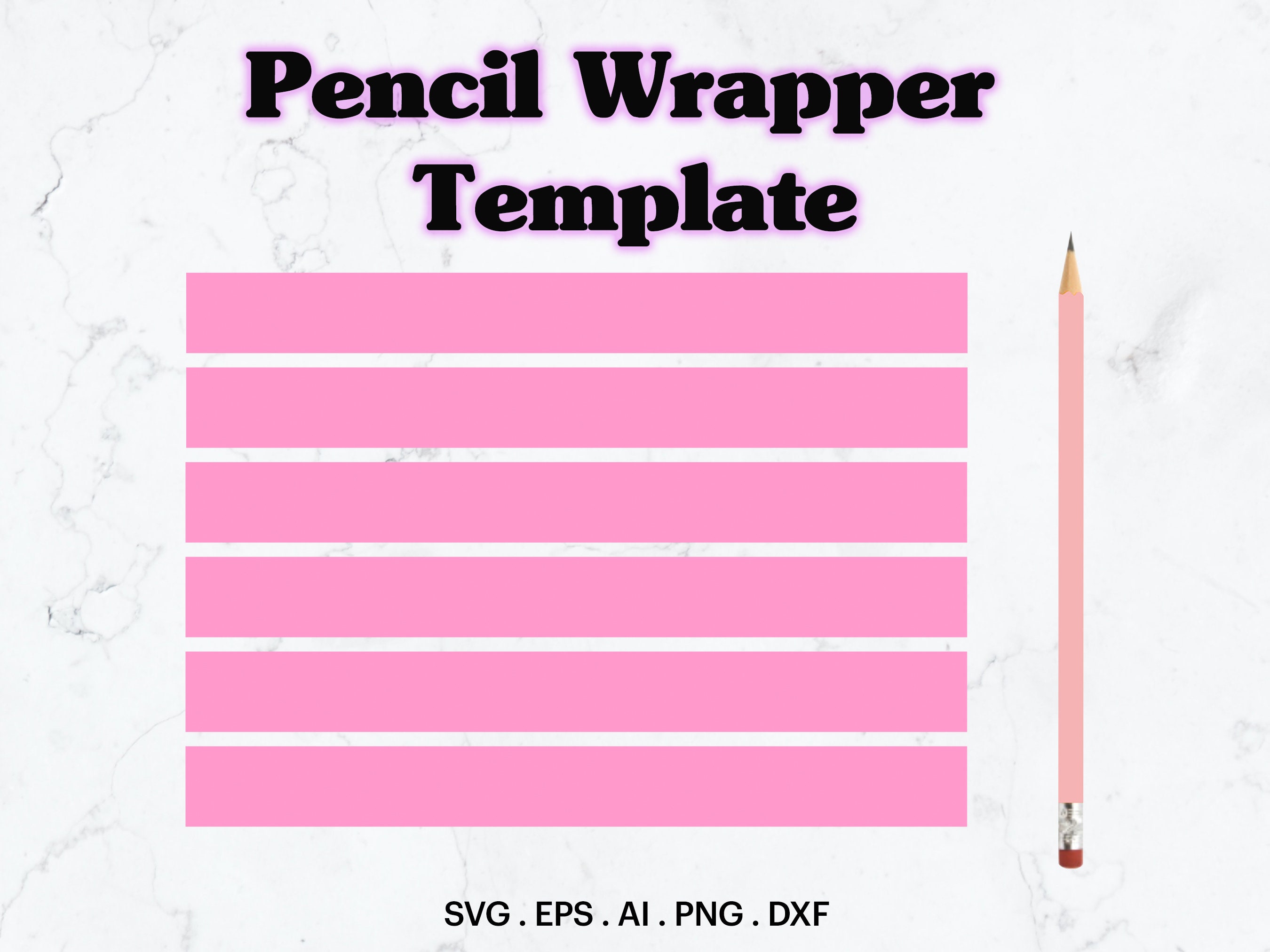 Blank Pencil Wrapper Template SVG Custom Pencil Cover - Etsy