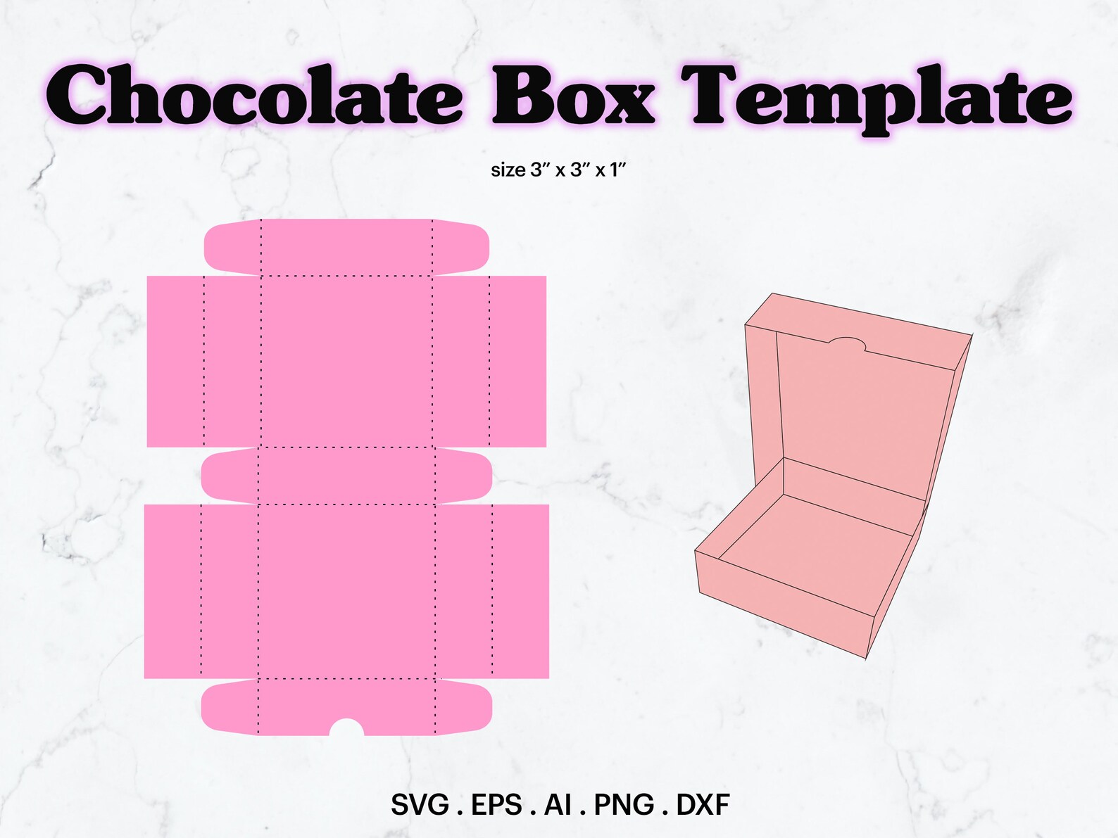 Chocolate Box Template SVG Chocolate Box Size 3 X | Etsy