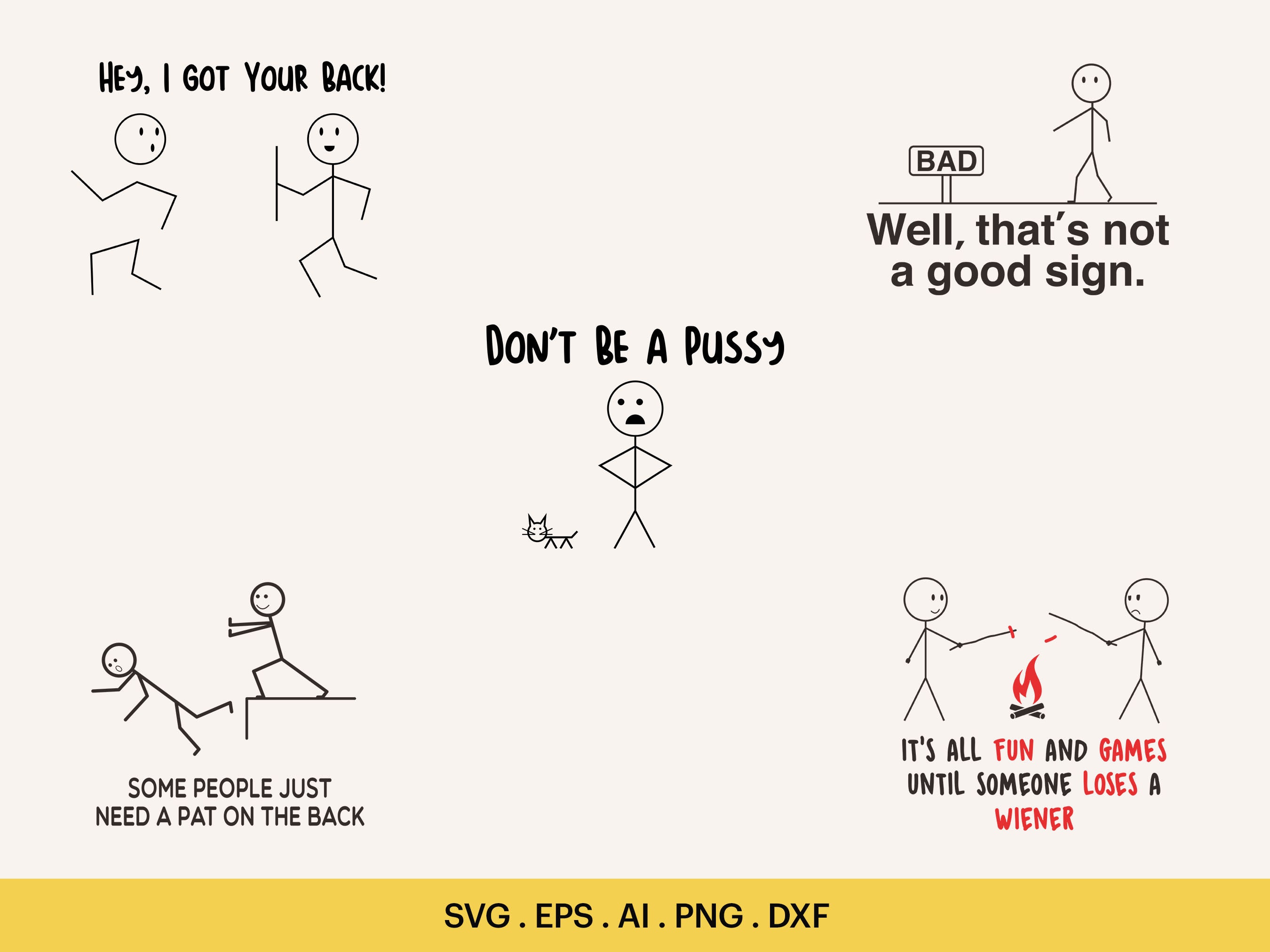 Stickman Bundle Design Svg, Funny Quotes Svg, Stickman Funny Quotes Png ...