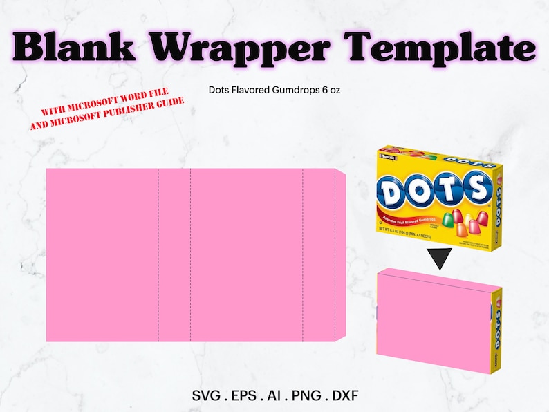 Movie Theater Candy 6 Oz Blank Wrapper Template SVG Candy Box - Etsy
