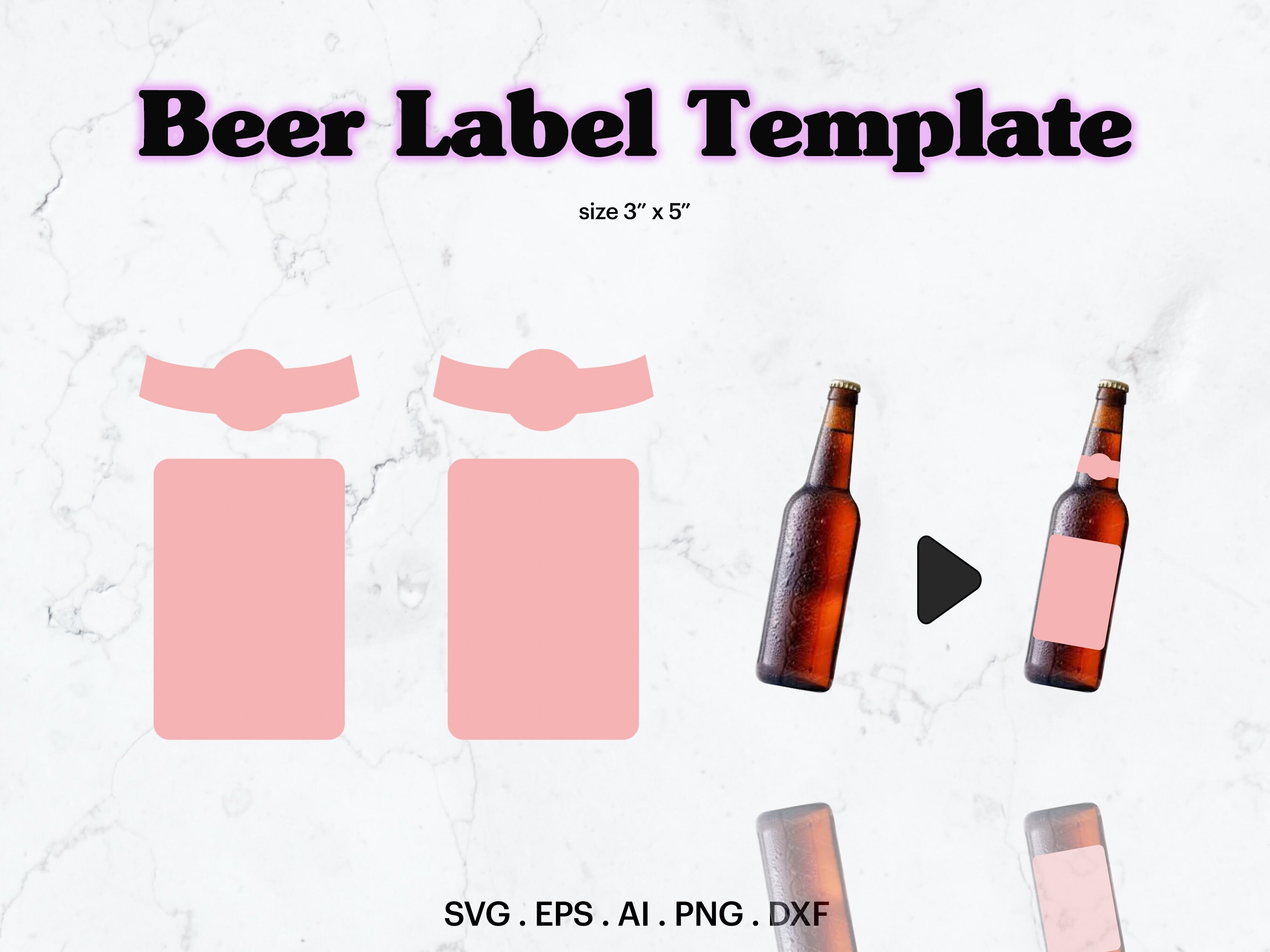 Beer Label 2 Blank Template SVG Bottle Beer Label Template - Etsy Australia