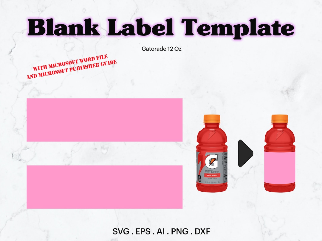 Plastic Bottle Label Blank Template SVG 12 Oz Bottle Label - Etsy