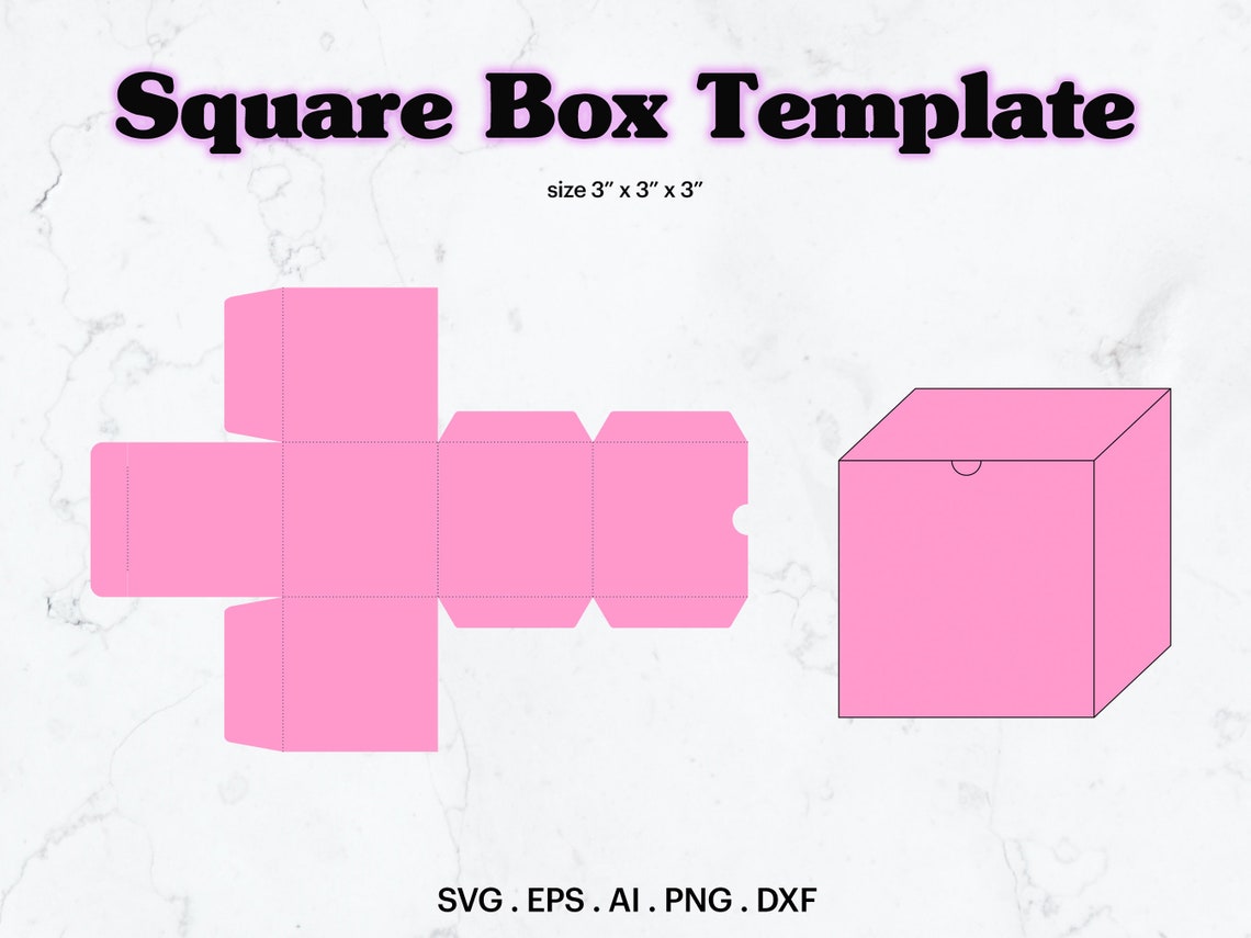 Square Box Template SVG A3 Paper Size Box 3 X 3 | Etsy