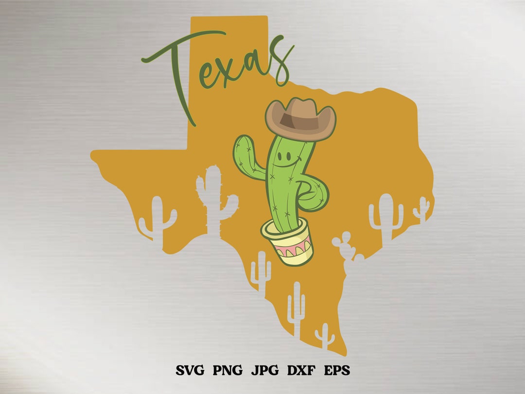Texas State SVG Clipart, Cactus Texas Shape Png, Texas State Shape With ...