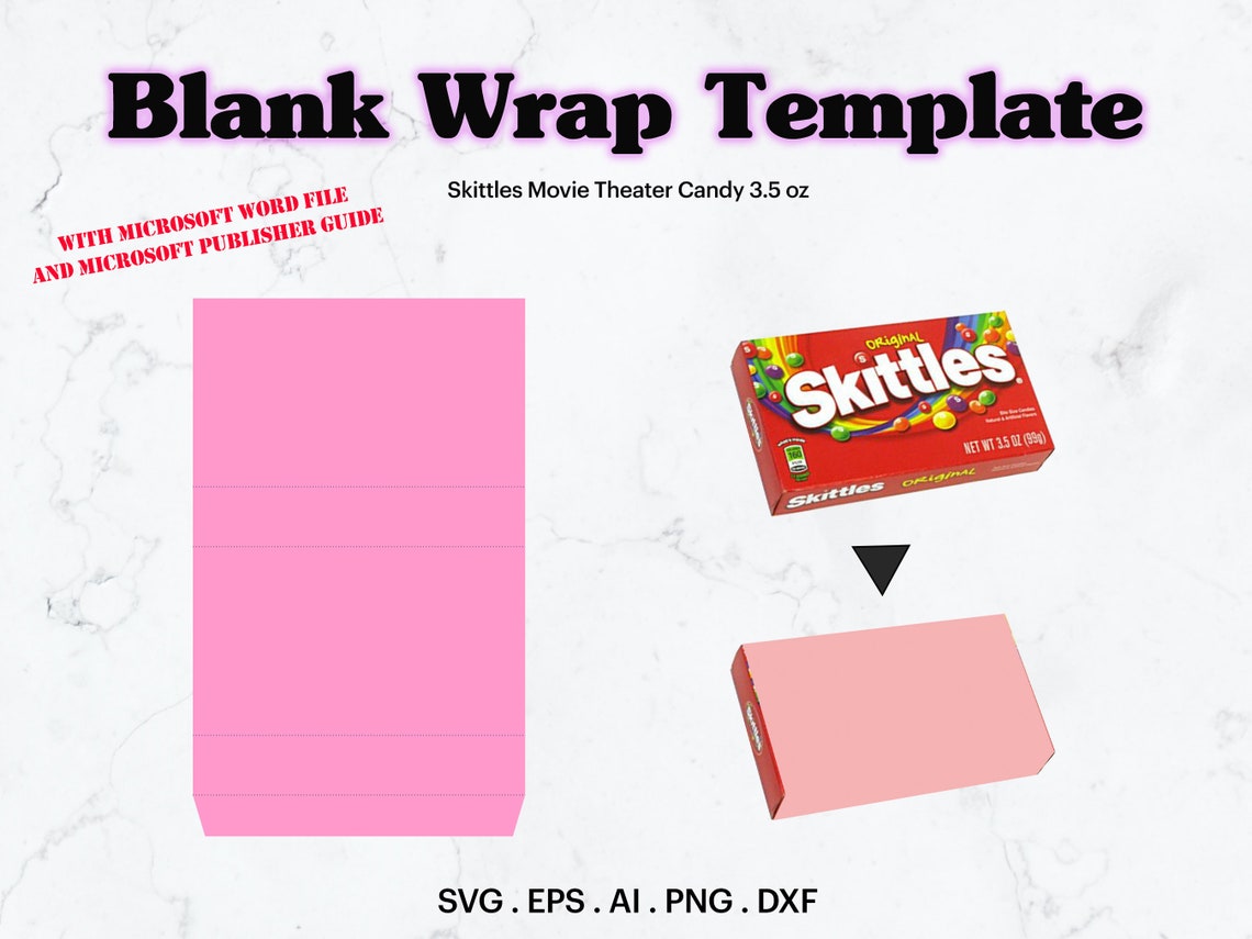 Movie Theater Candy 3.5 Oz Blank Label Template SVG Wrapper - Etsy