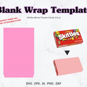 Movie Theater Candy 3.5 Oz Blank Label Template SVG Wrapper - Etsy