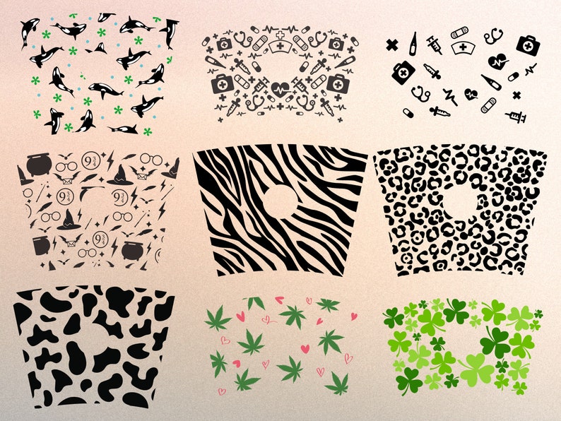 Mega Bundle Wrapper SVG 52 Wrap Seamless Personalized Cup - Etsy