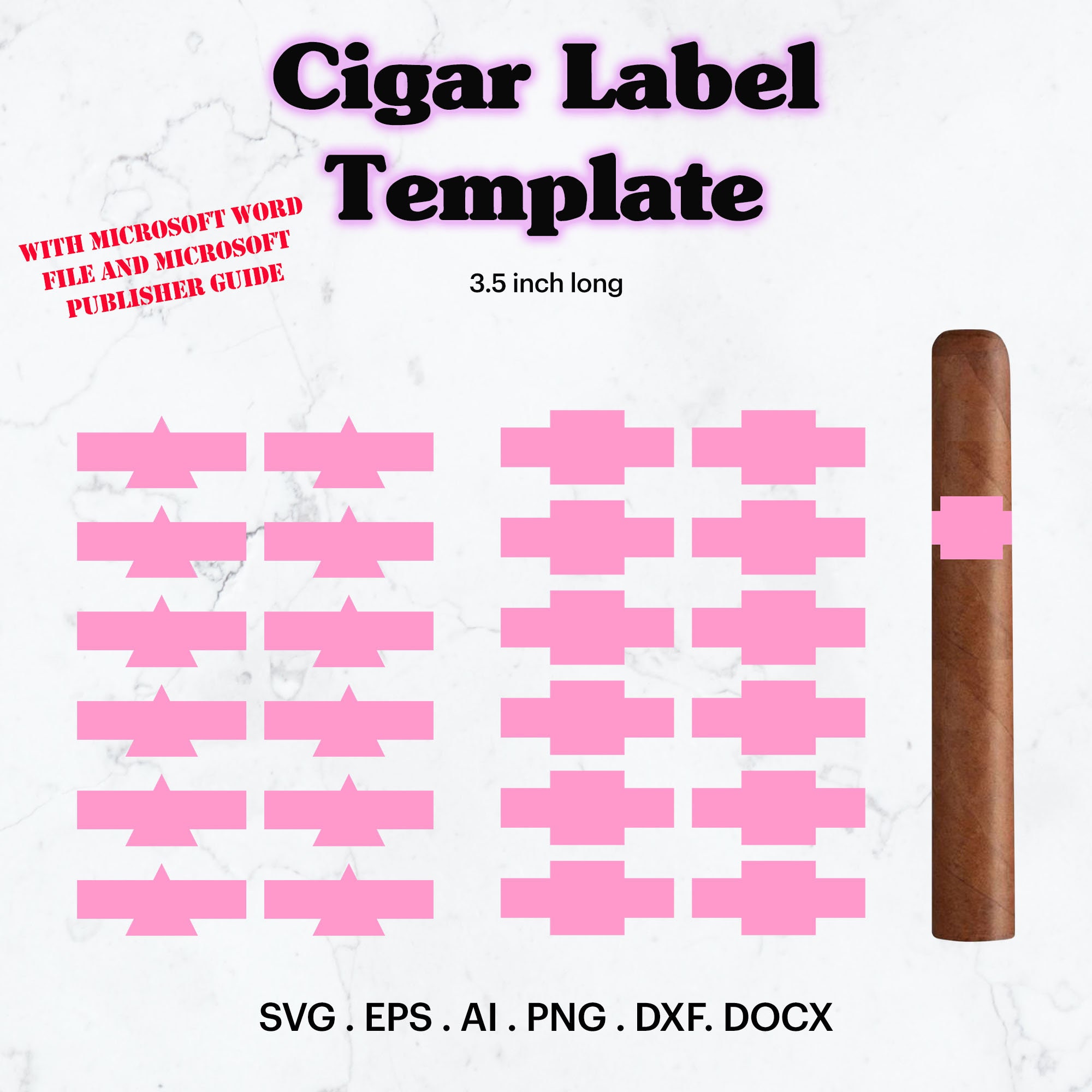 Cigar Blank Label Template SVG Cigar Label 3.5 Long - Etsy