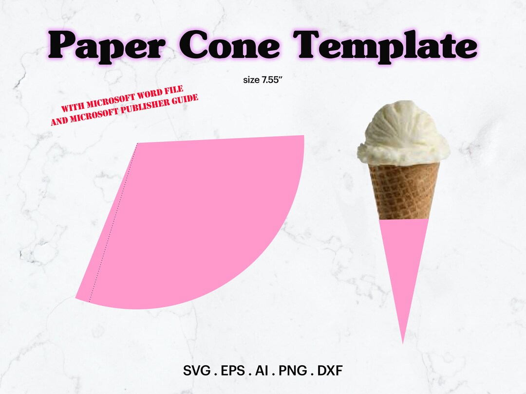 Treat Cone Template SVG Treat Cone 7.55 Long Template - Etsy