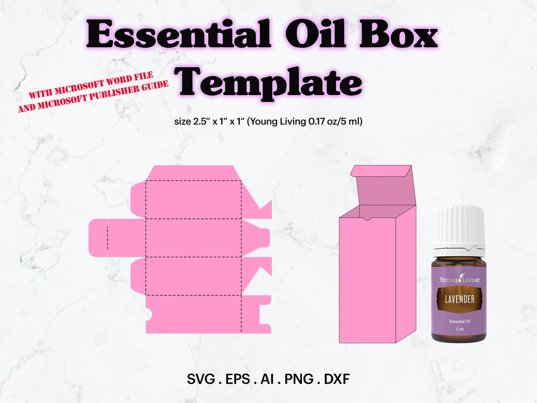 Essential Oil Box Template SVG Essential Oil Box Size - Etsy