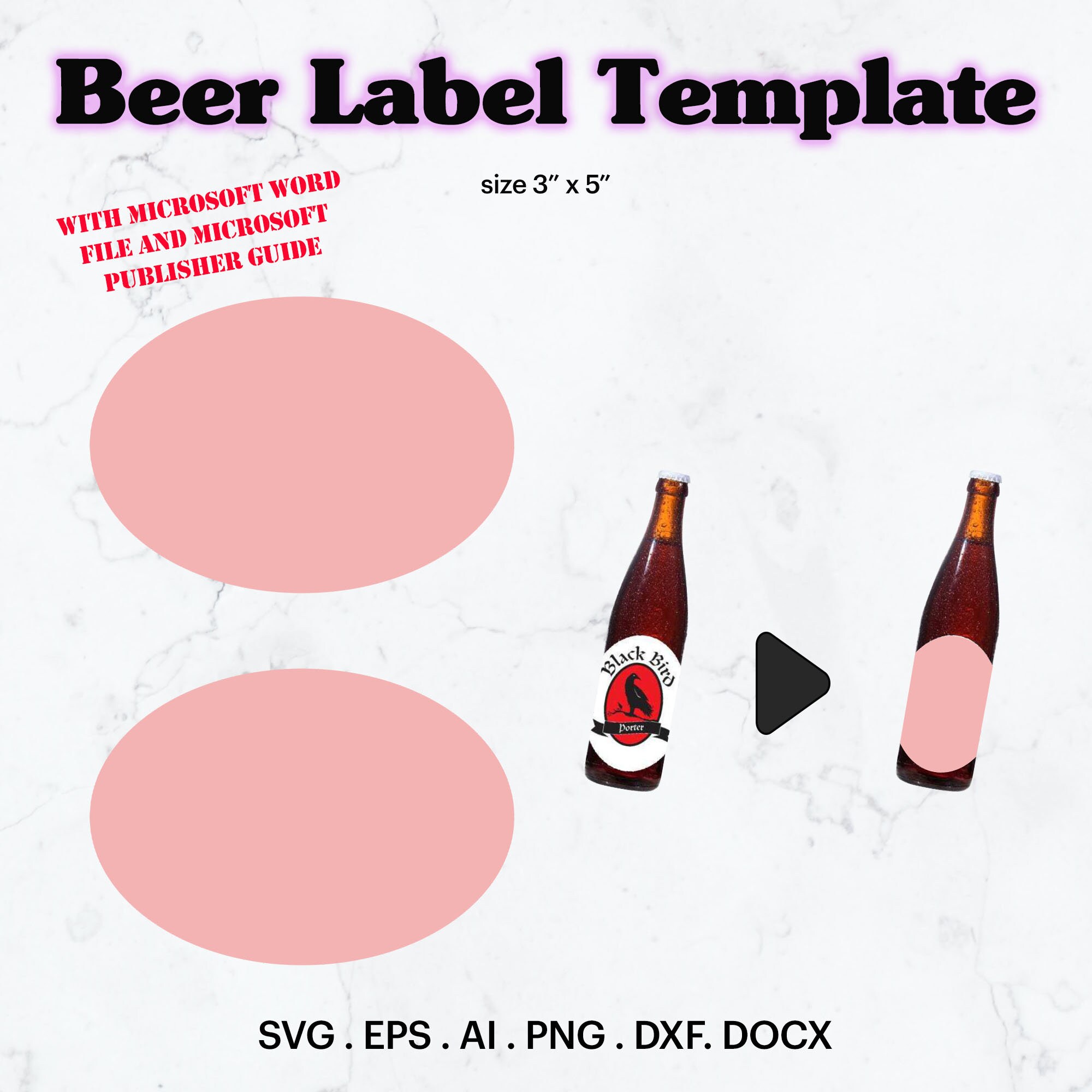 Beer Label 3 Blank Template SVG, Bottle Beer Label Template Seamless ...