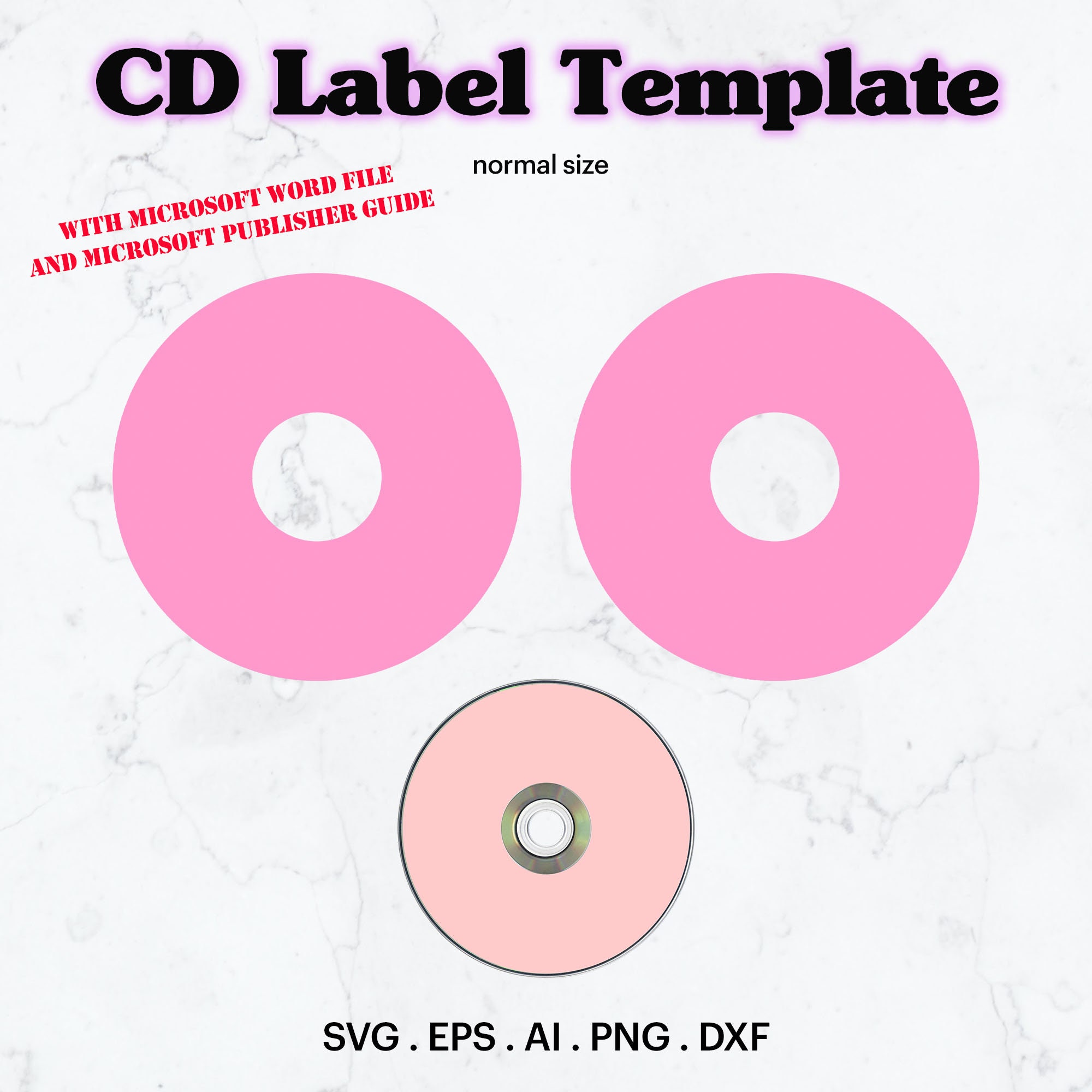 CD Label Blank Template Svg, DVD Label Template, Blank CD Label ...