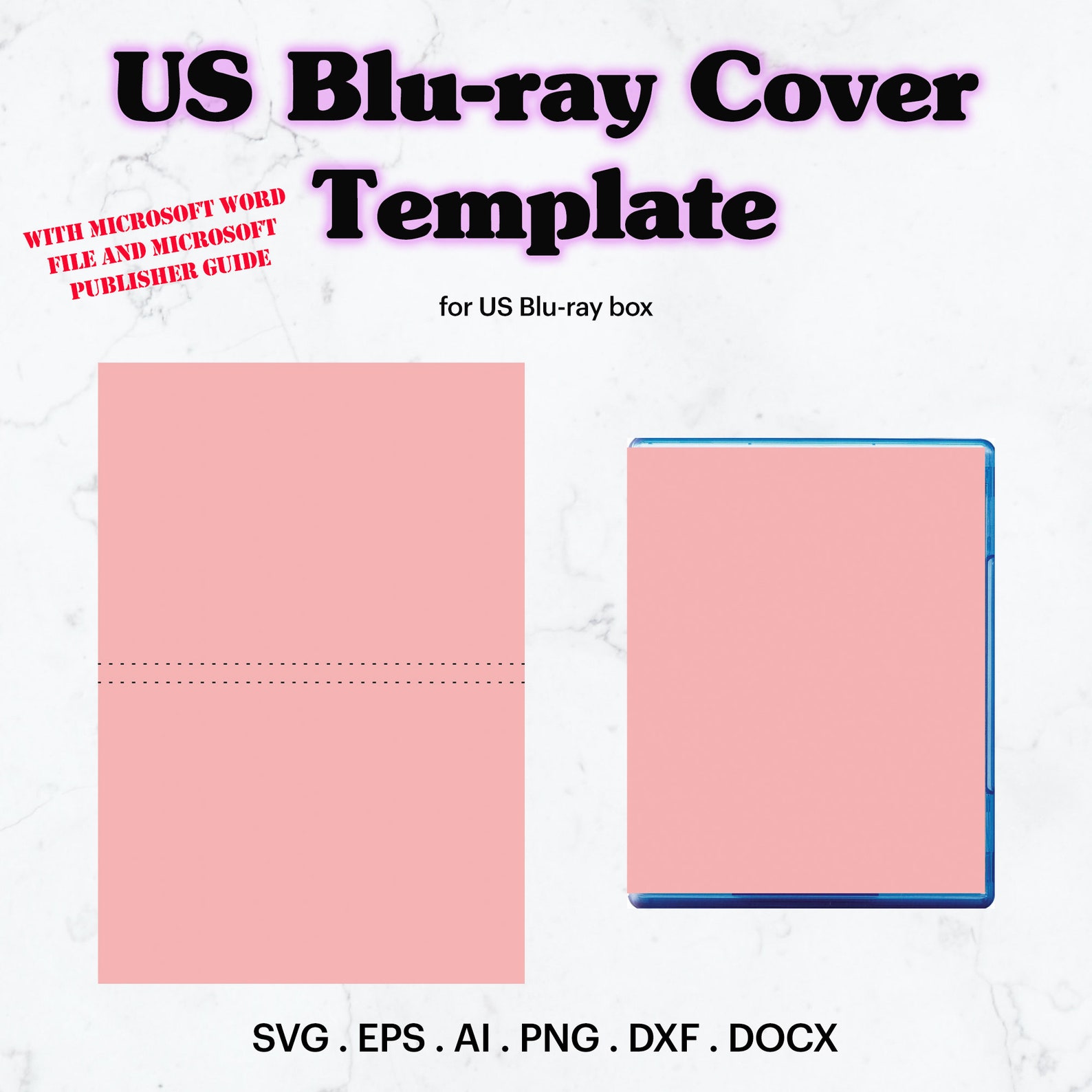 US Blu-ray Cover Case Insert Template Svg, Bluray Label Template, Blu ...