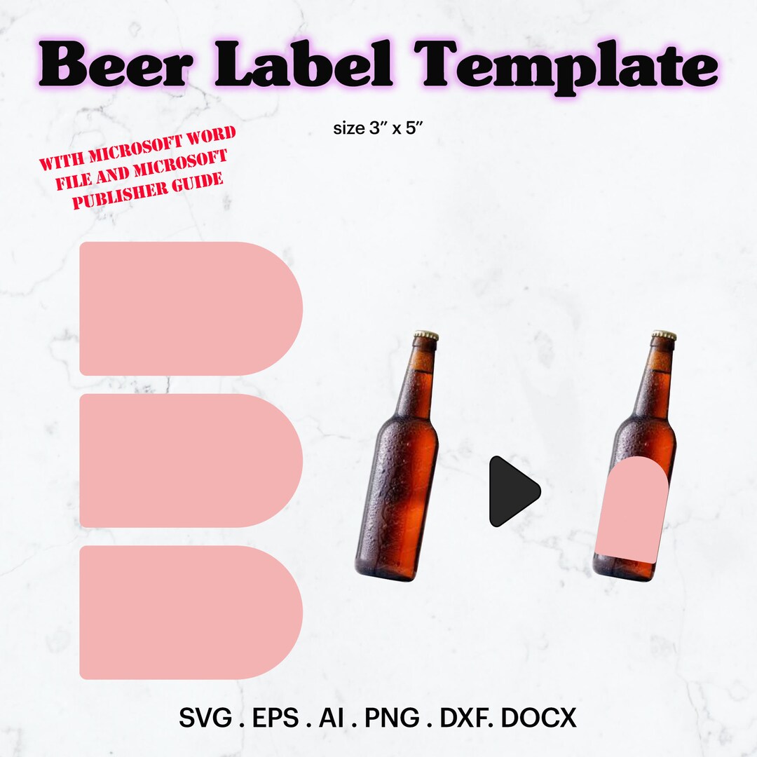 Beer Label Blank Template SVG, Bottle Beer Label Template Seamless ...